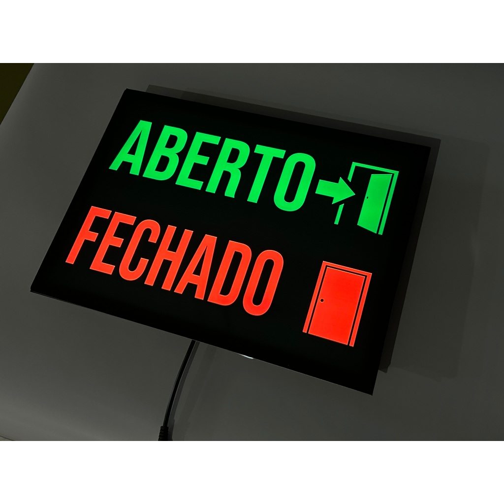Placa De Led 34x25cm Aberto / Fechado | Shopee Brasil