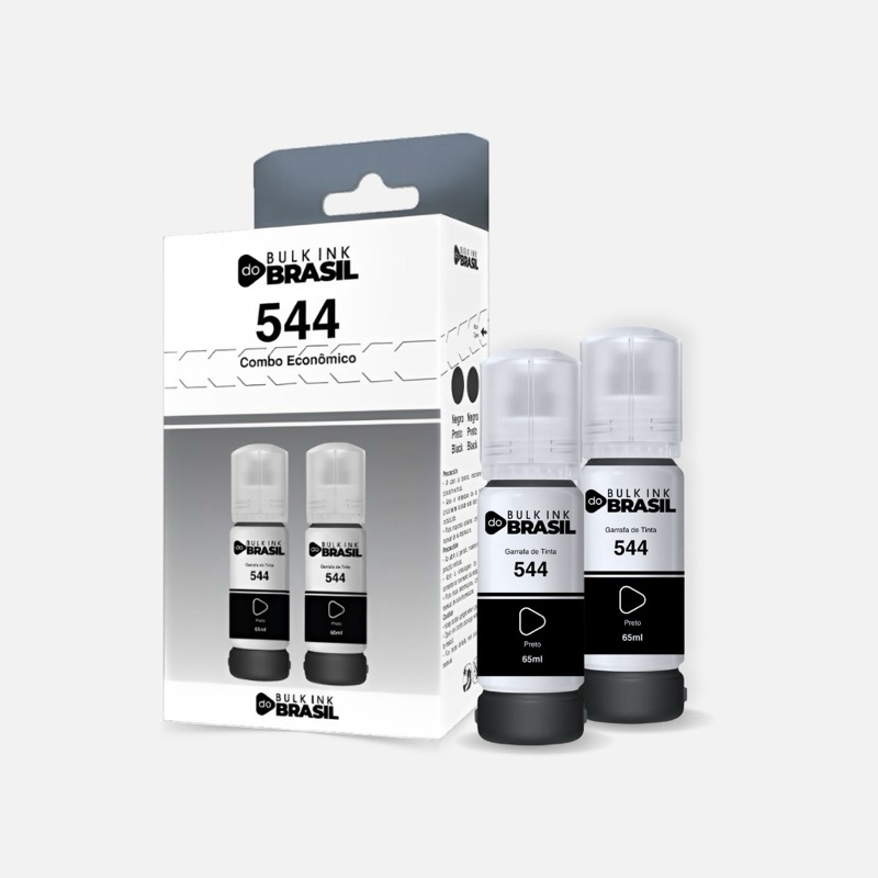 Dual Pack Bulk Ink do Brasil 544 Ecotank Preto L3110 L3150 L3210 L3250 ...