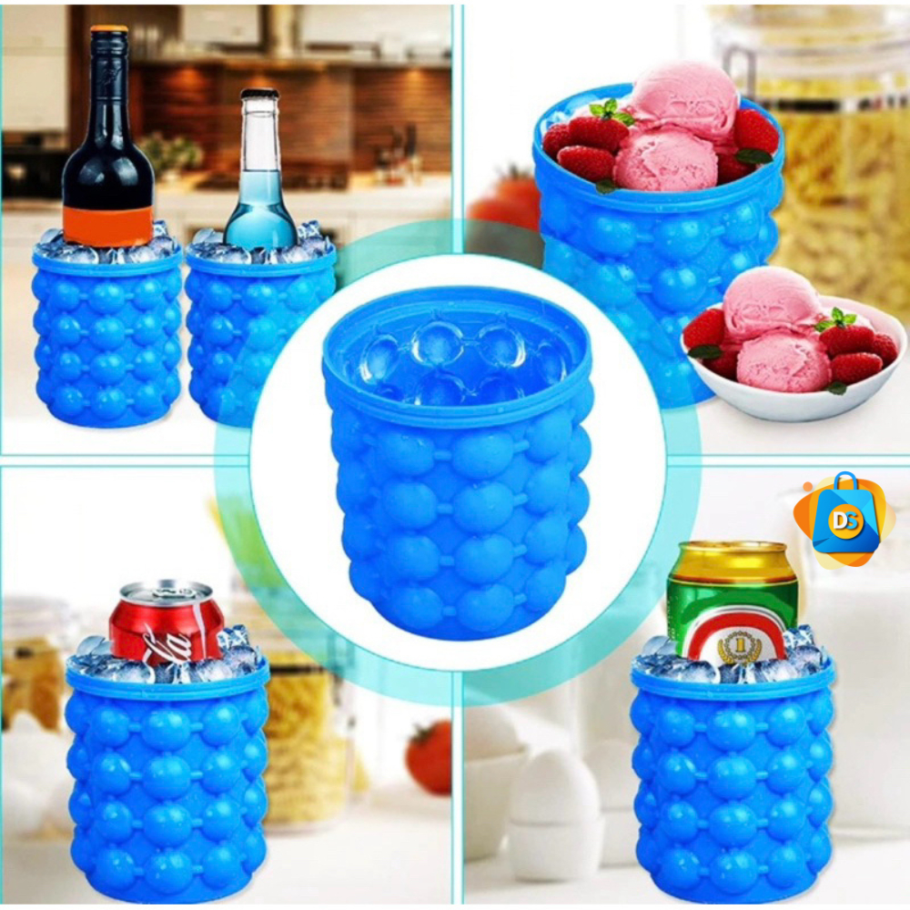 Mini Balde Forma De Gelo Em Silicone Ice Magic Cube Compacto | Faz até ...