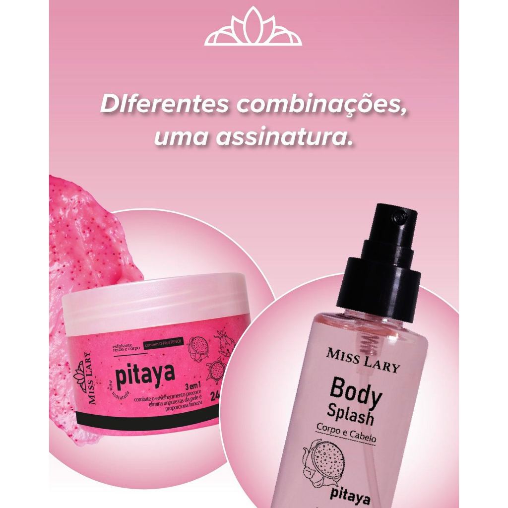 KIT ESFOLIANTE CORPO E ROSTO + BODY SPLASH - MISS LARY | Shopee Brasil