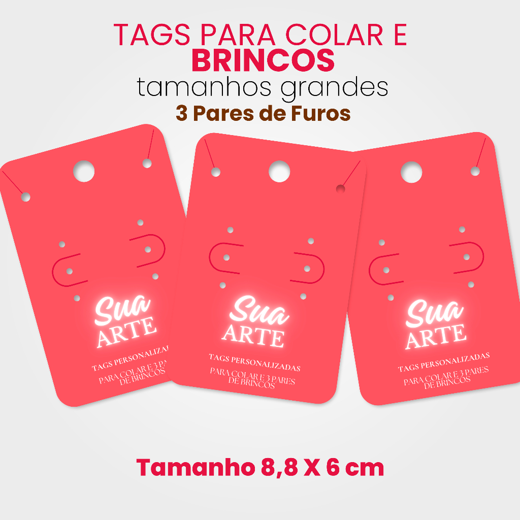 TAG BOX (GRANDE) 3 Pares de Furos - Para Colar e Brincos ...
