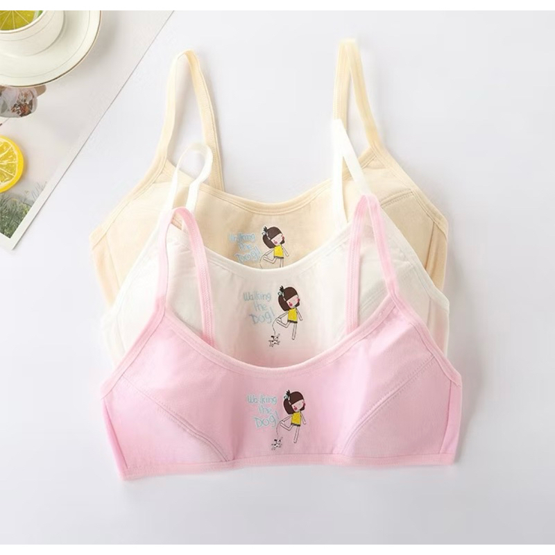 sutiã juvenil SEM BOJO FORRO DUPLO kit 3 pecas algodão menina moça ...