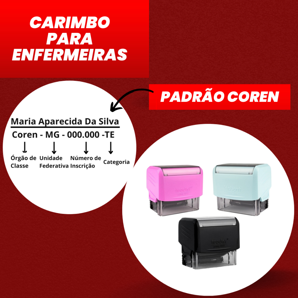 Carimbo Automático 3911 trodat personalizado para enfermeira ...