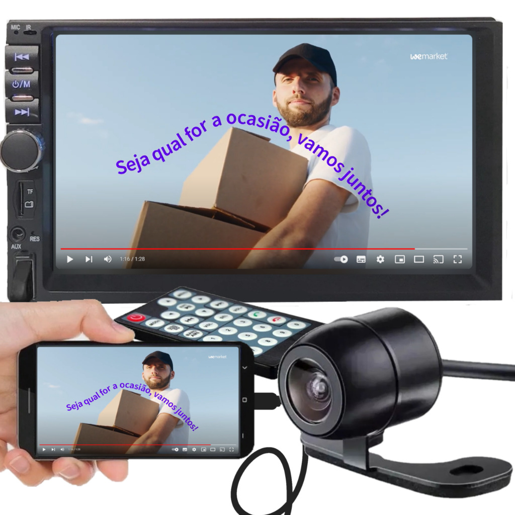 Central MULTIMIDIA Universal Mp5 Destroyer MP5 Tela 7 Polegadas Espelhamento Android e IOS via ...