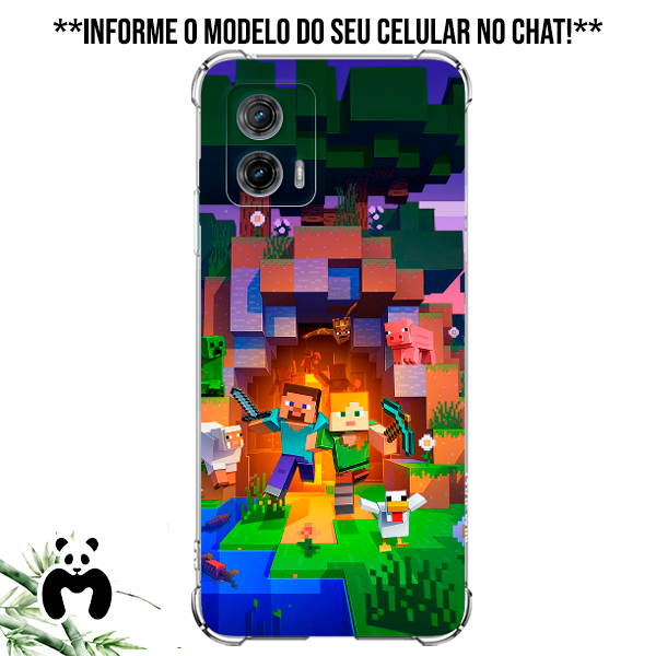 Capa Case Capinha Personalizada Minecraft Jogo Game Steve Blocos ...
