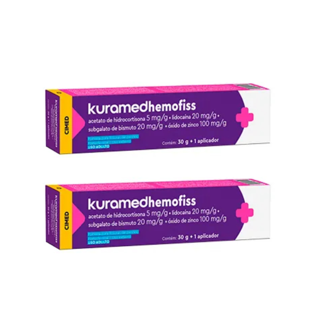 kit 2 Pomada Para Hemorroida Kuramed Hemofiss 30g + Aplic (igual ...