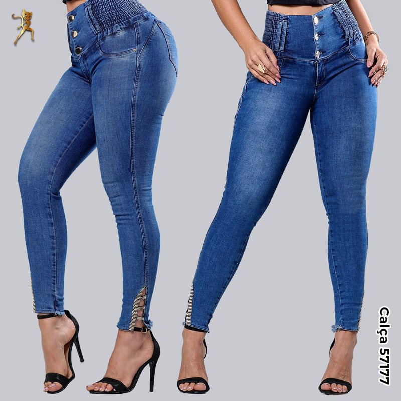 calça jeans feminina modeladora Rhero lançamento 57177 | Shopee Brasil