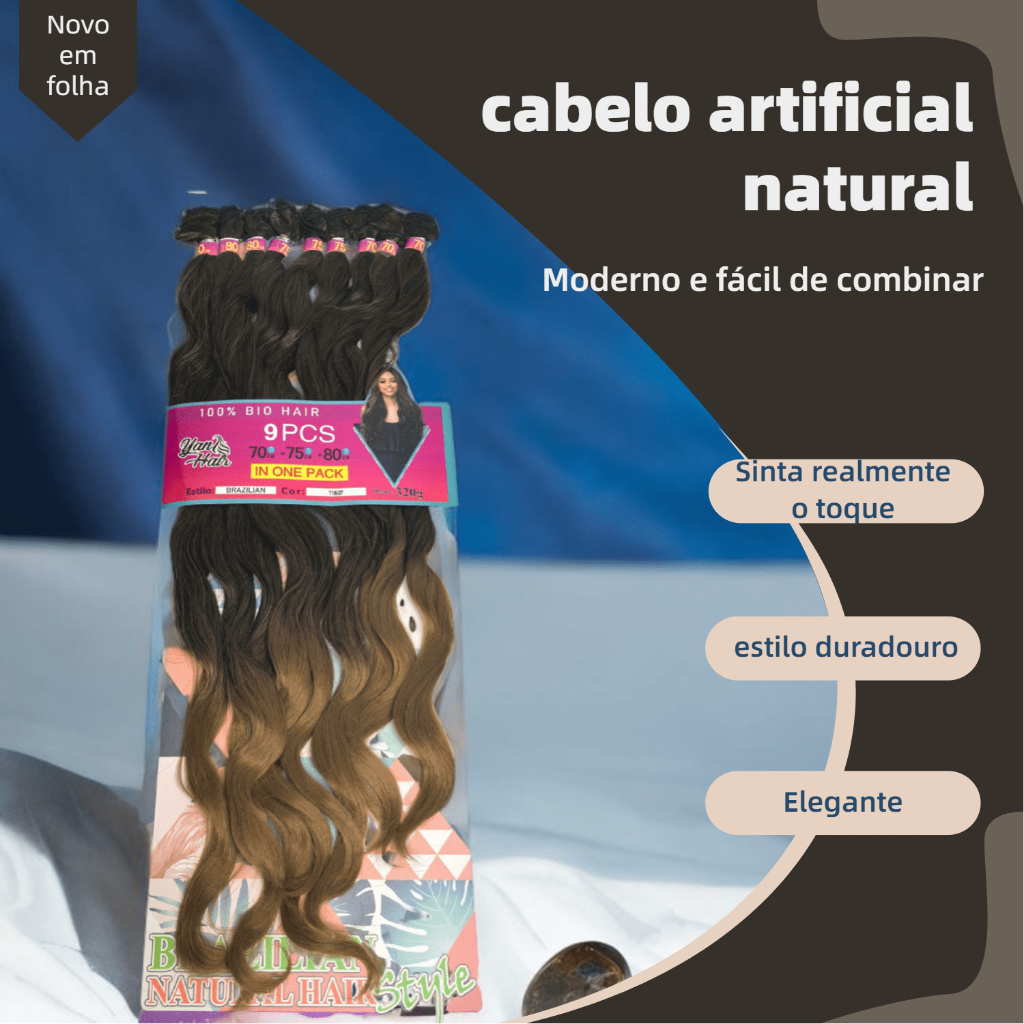 Cabelo Cacheado Fibra 100% Orgânica 80cm 320gr BRAZILIAN YAN HAIR ...