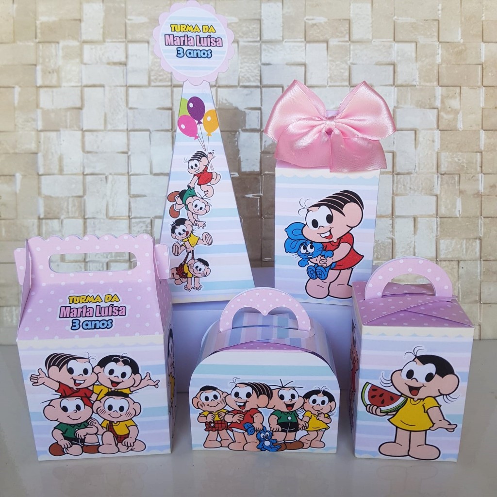 Kit Festa Lembrancinhas Caixinhas Personalizados Turma da Monica Candy ...
