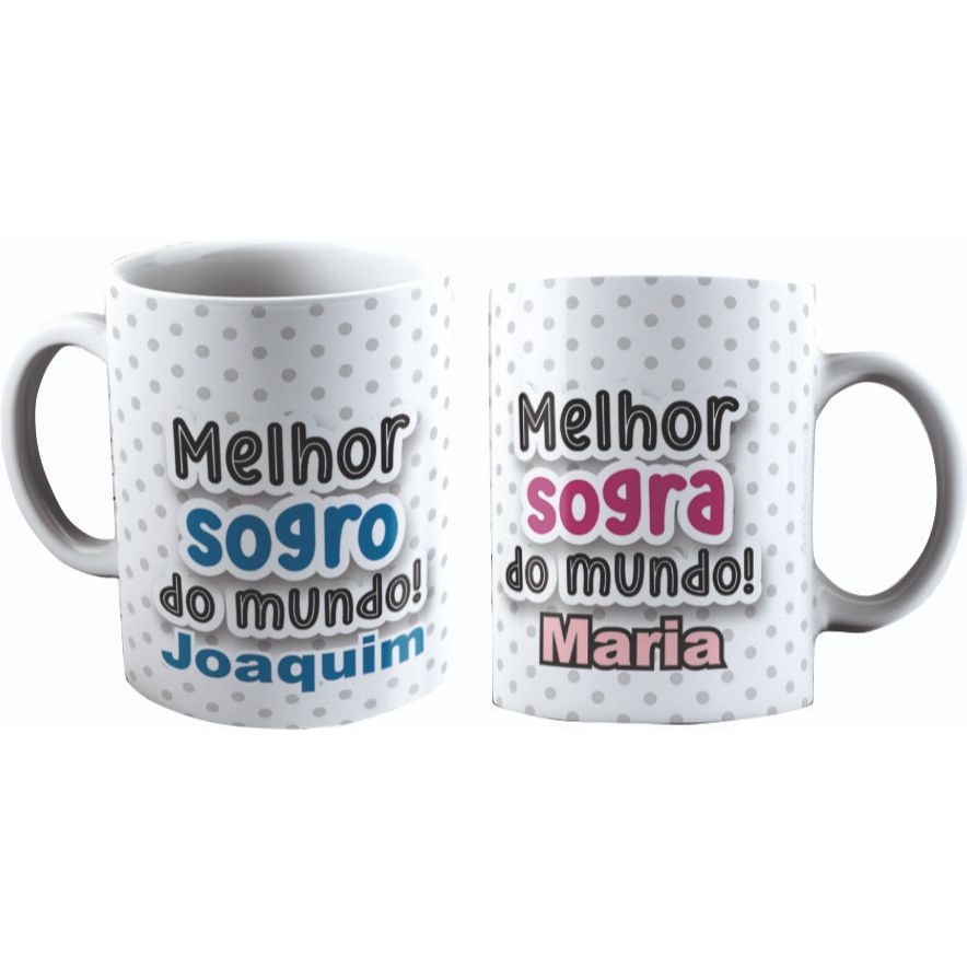 02 Canecas Personalizadas Sogro e Sogra Com Nomes 325ml | Shopee Brasil