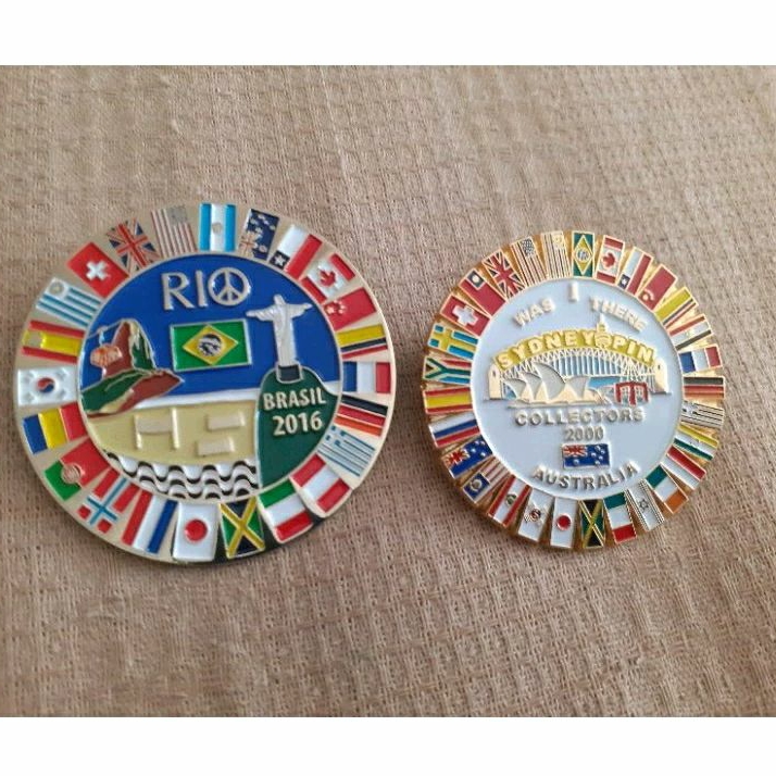 2 PINS BROCHES RIO 2016 SIDNEY 2000 OLIMPÍADAS PIN | Shopee Brasil