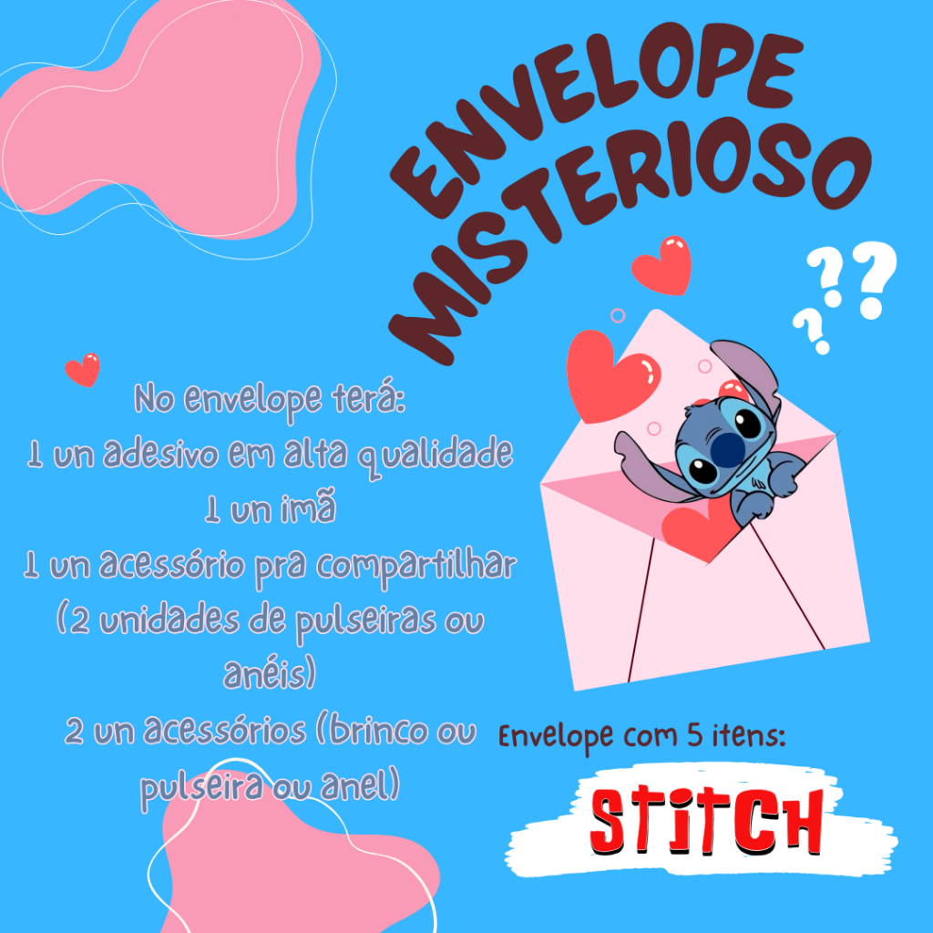 STITCH - Envelope Surpresa - 5 itens | Shopee Brasil