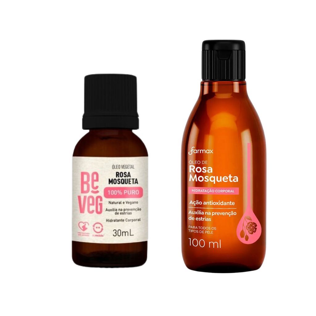 Óleo Corporal Farmax Rosa Mosqueta 100ml + Óleo de Rosa Mosquta Puro ...