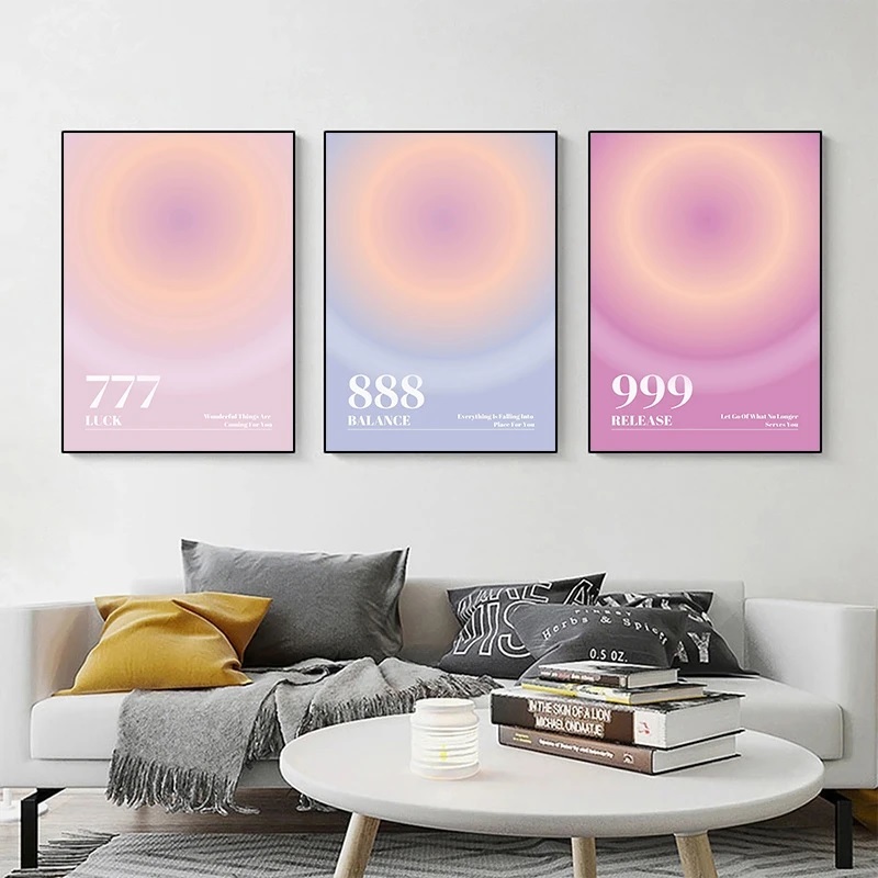 Quadro decorativo Angel Number Gradient Color Poster, Aura 40x60 ...