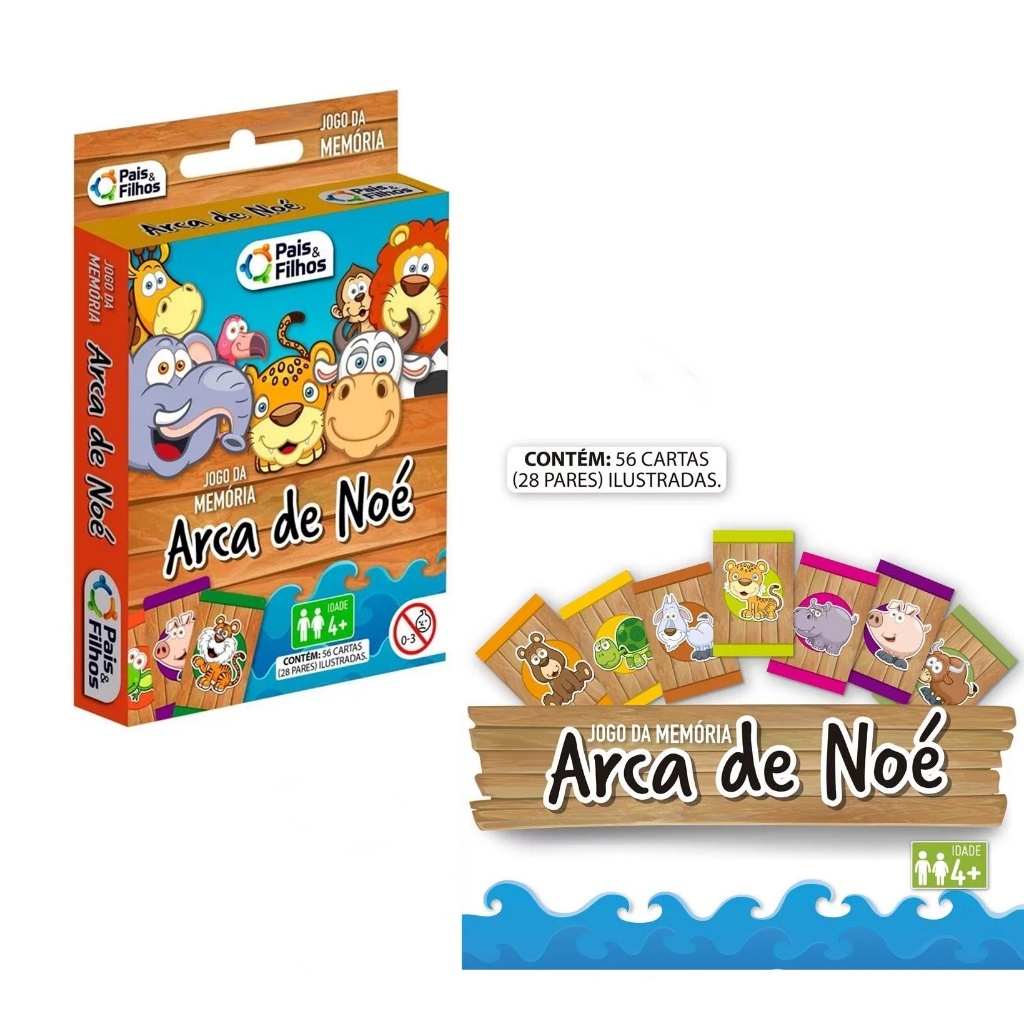 Jogo da Memória Arca de Noé - 56 cartas | Shopee Brasil