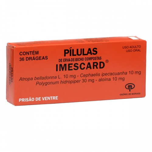 Imescard 36 Drágeas 10mg/30mg Pílulas de Erva-de-bicho | Shopee Brasil