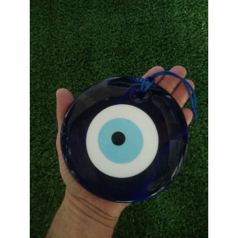 Enfeite Amuleto Olho Grego turco Grande 14cm vidro | Shopee Brasil