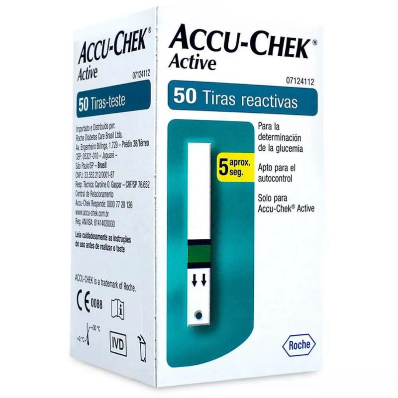 50/150 tiras Accu-Chek Active glicemia | Shopee Brasil