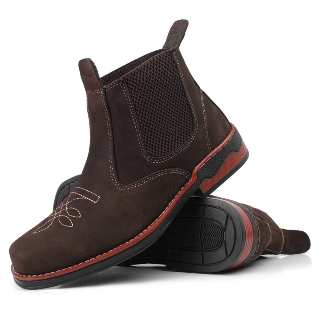 Botina mateira masculina country texana modelo de elástico cano curto ...