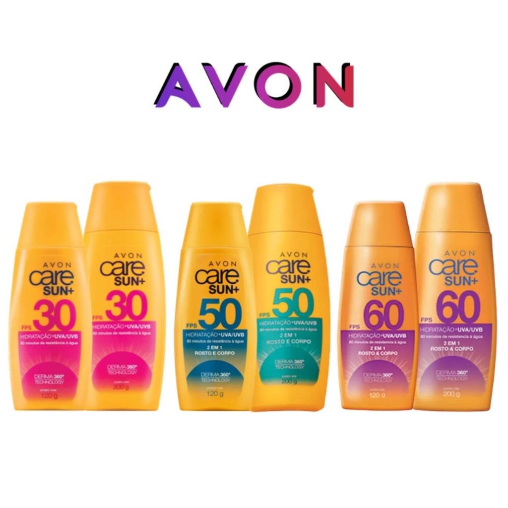 Protetor Solar Avon Care Sun+ (FPS 30, FPS 50, FPS 60) - 120g ou 200g ou 40g - Rosto e Corpo (2 ...