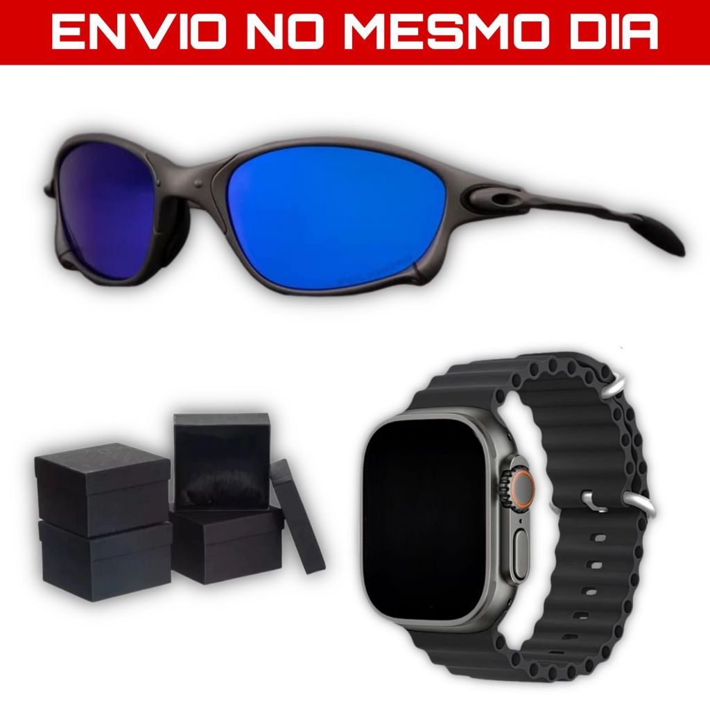 Kit Masculino Para Presente Óculos Juju X-Metal Lupa + Relógio Original ...