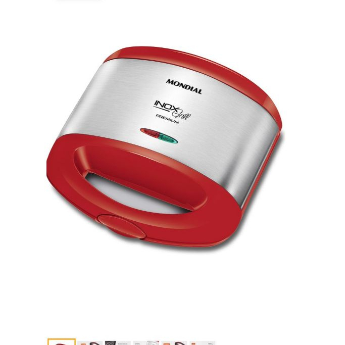sanduicheira e grill mondial inox red 220v | Shopee Brasil