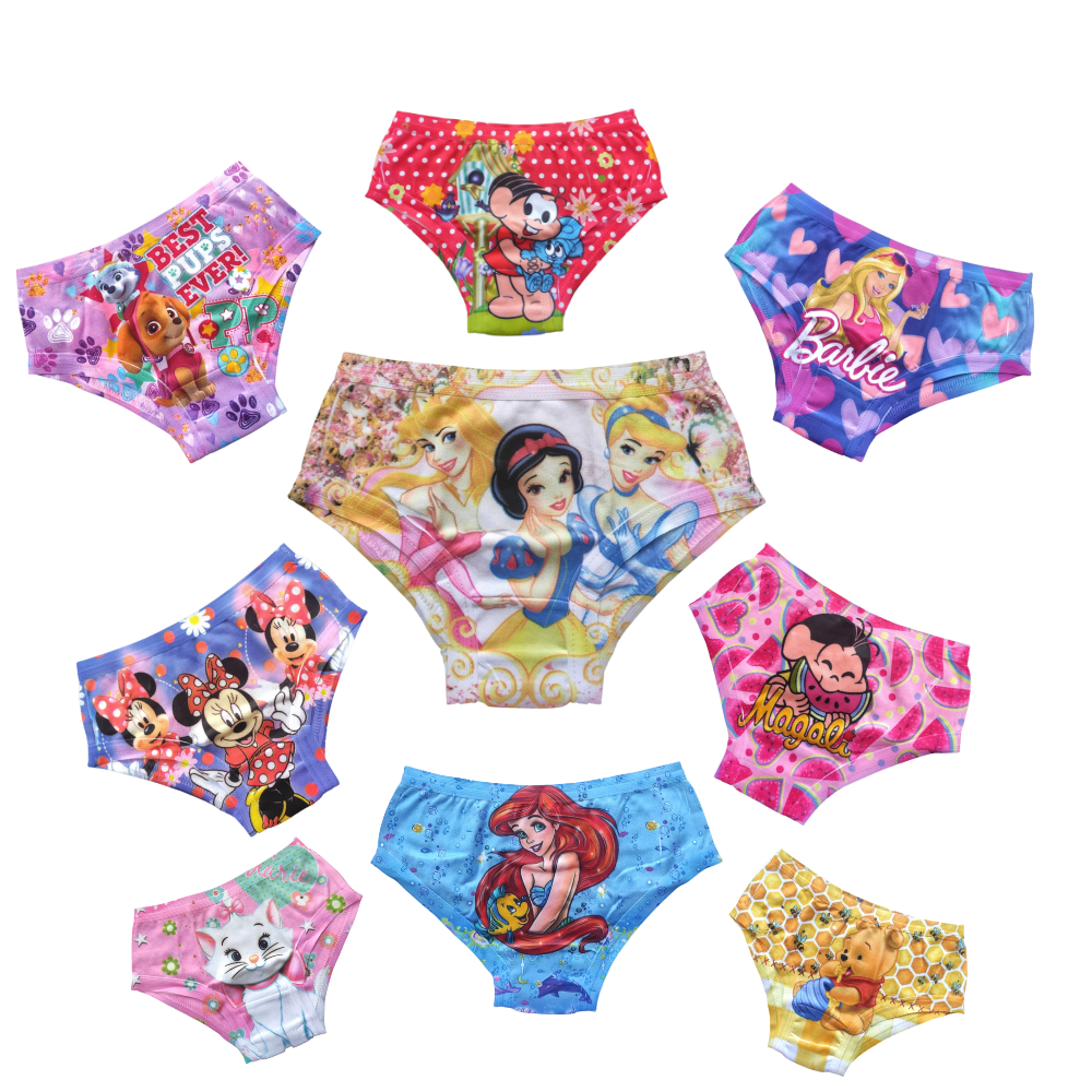 Calcinha Infantil de personagem kit de calcinhas infantis menina com ...