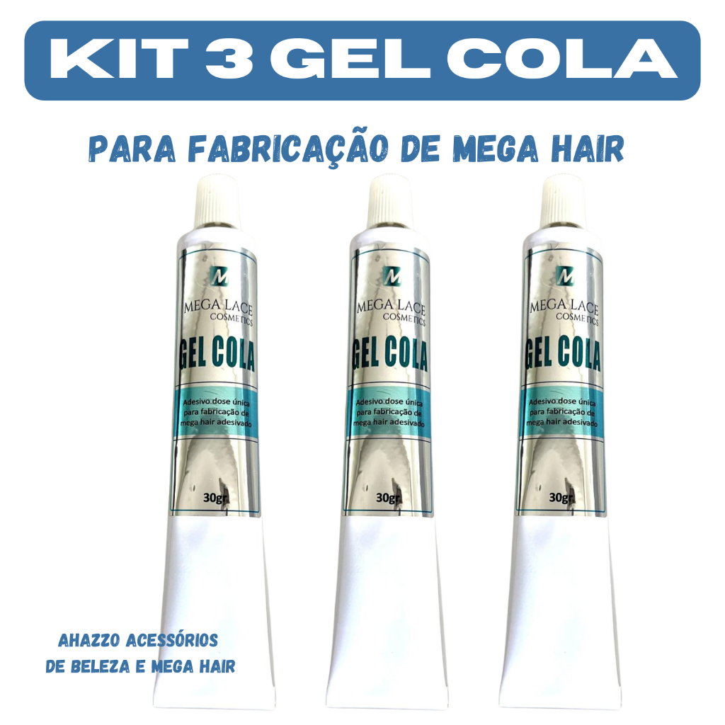 Kit 3 Gel Cola Mega Lace Profissional 30g | Shopee Brasil