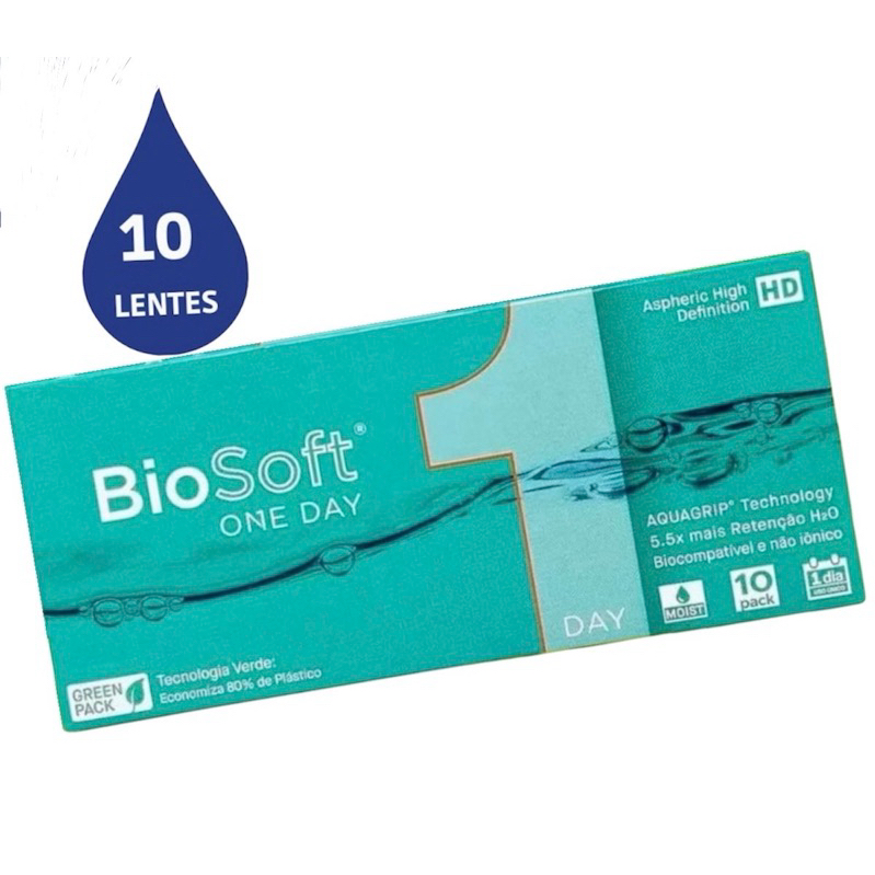 Lentes de Contato Incolor Biosoft One Day Caixa 10 Lentes | Shopee Brasil