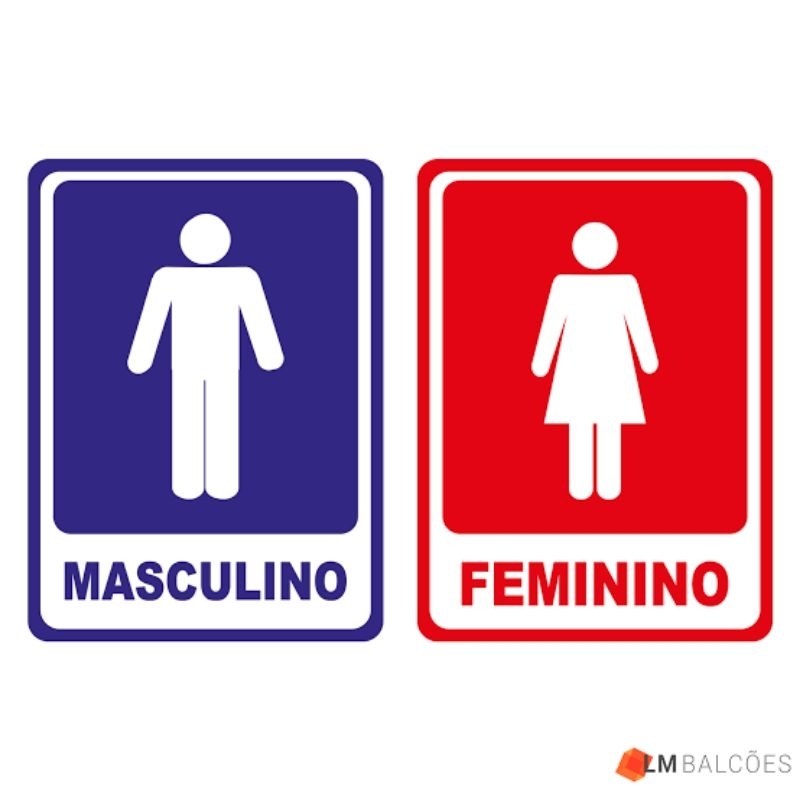 Placa Adesivo Banheiro Masculino e Feminino (Par) | Shopee Brasil