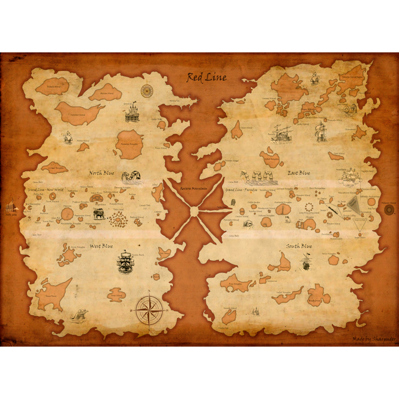 Poster: Mapa do Mundo One Piece | Shopee Brasil