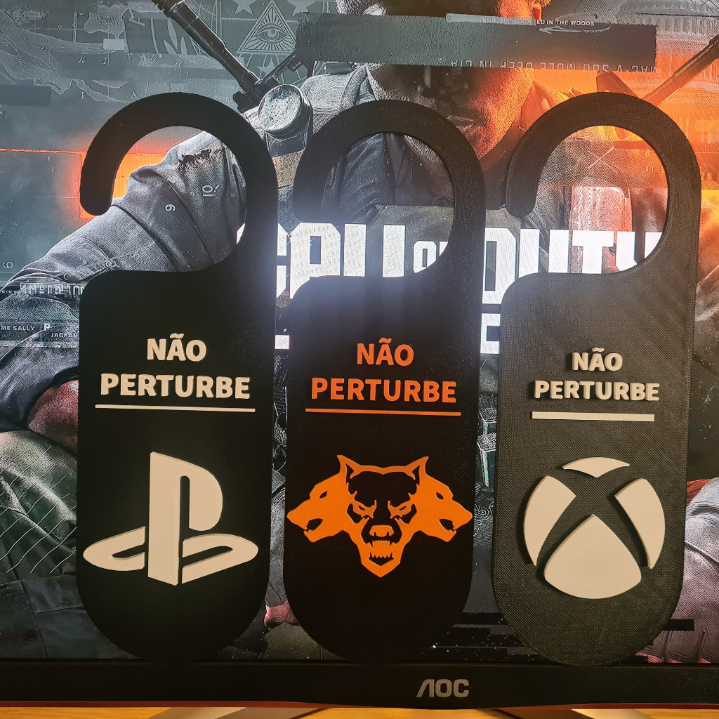 Aviso de Porta Gamer Não Perturbe / Call Of Duty COD Cerberus BO6 ...
