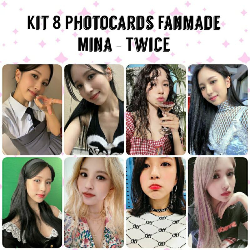 Kit 8 Photocards Fanmade Mina Twice - Kpop | Shopee Brasil