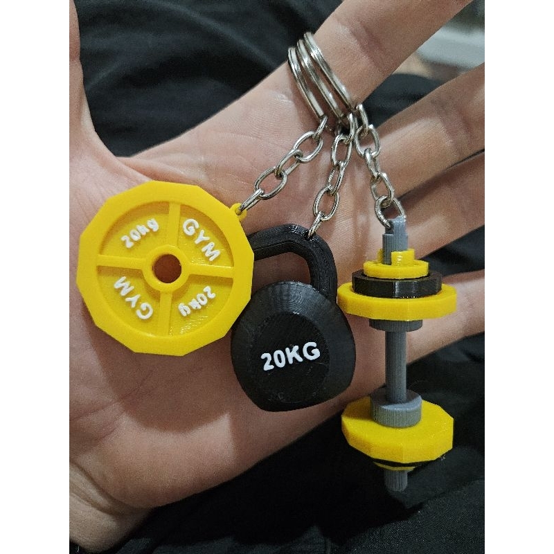 Conjunto Kit 3 Chaveiros GYM Pesos Academia fitness Anilhas Ketlbell ...