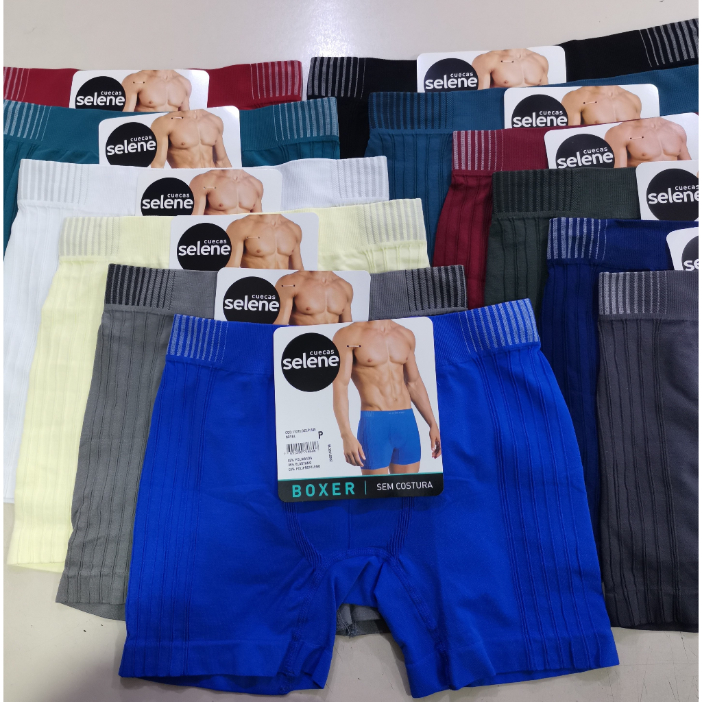Kit De Cueca Boxer Selene 10/8 Unidades Sem Costura Cintura Mais Alto ...