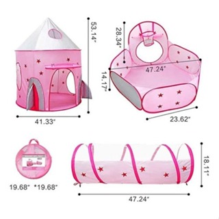 Barraca infantil Com Túnel Menino Dobrável 3x1 Toca 3 em 1 Cabana ...