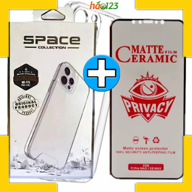 Kit 2 em 1 Capa Capinha Space Transparente Anti Impacto TPU + Película de Ceramica Privacidade ...
