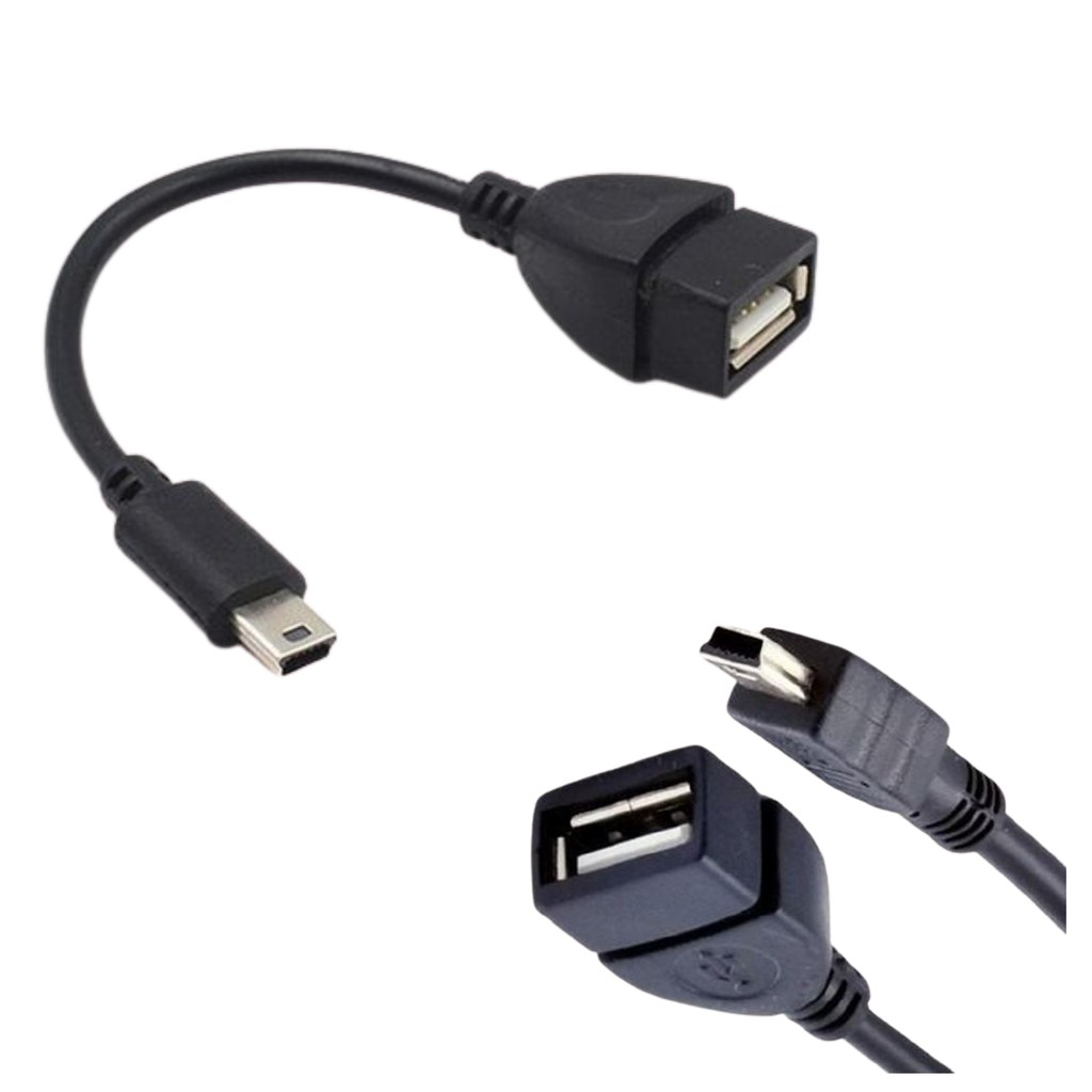 Cabo OTG V3 Adaptador USB Femea para Mini/V3 Macho | Shopee Brasil