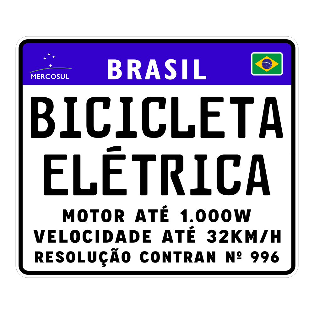 Placa Decorativa para Ciclomotor Moto Bike - BICICLETA ELÉTRICA ...