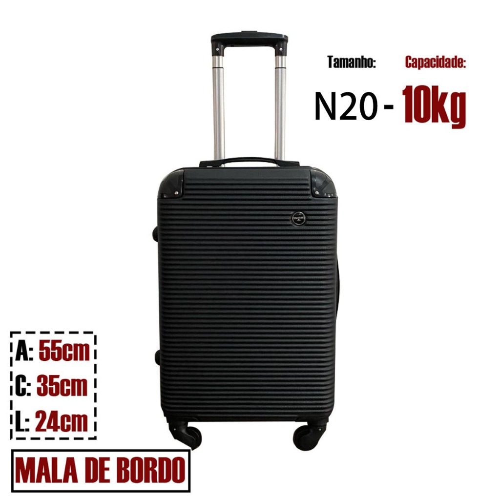 Mala de bordo N20 10kilos 55X35X25cm mala de viagem 10-12kg com roda ...