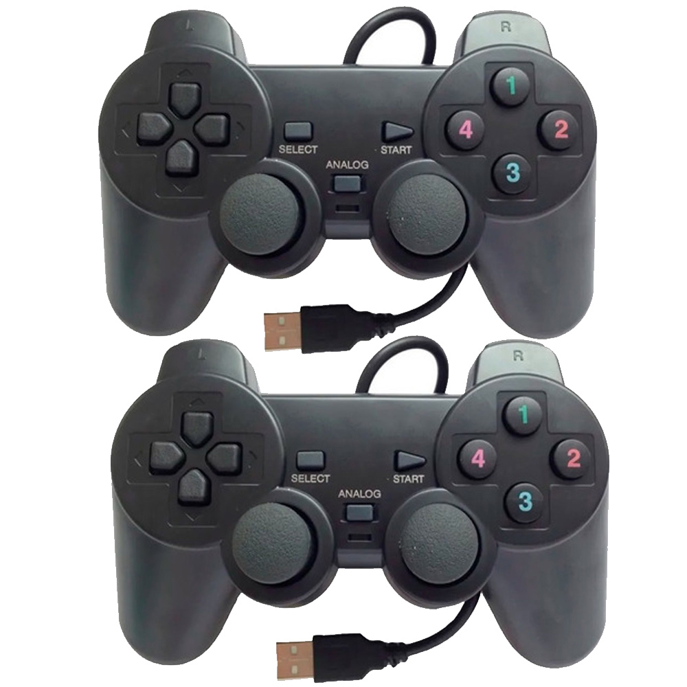 Kit 2 Controle Joystick para PC Laptop Notebook USB Dual com fio ...