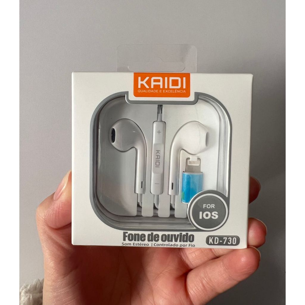 Fone De Ouvido Com Fio Kaidi KD-729/730/735/738 Para Ios /tipo C Cor ...