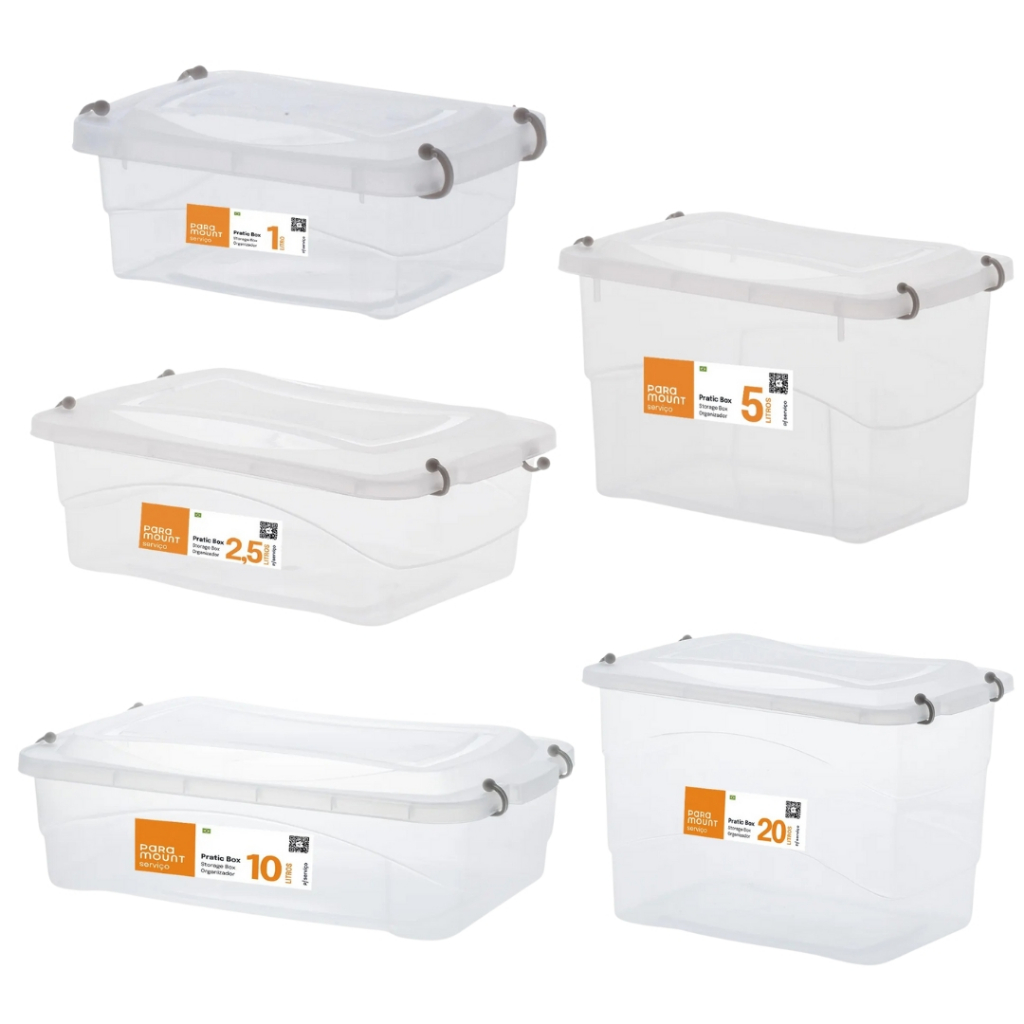 Caixa Plástica Pratic Box Paramount Alta Qualidade Ideal para Organizar ...