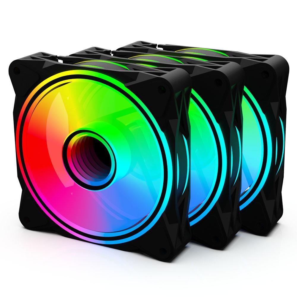 KIT FAN GAMER ONE POWER RADIANT X3 COM 3 FANS RGB | Shopee Brasil