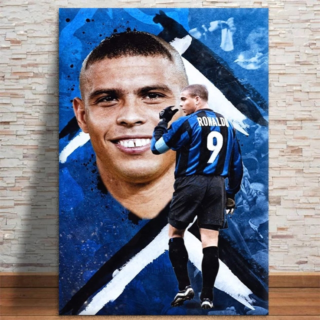 Quadro Decorativo Ronaldo Fenômeno Inter de Milão R9 Futebol MDF 3mm 4k ...