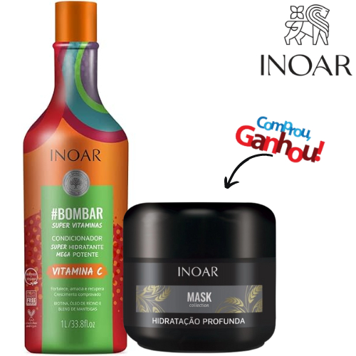 Inoar Shampoo BOMBAR Vitamina C 1000ML + Máscara Mask (2PEÇAS) | Shopee ...