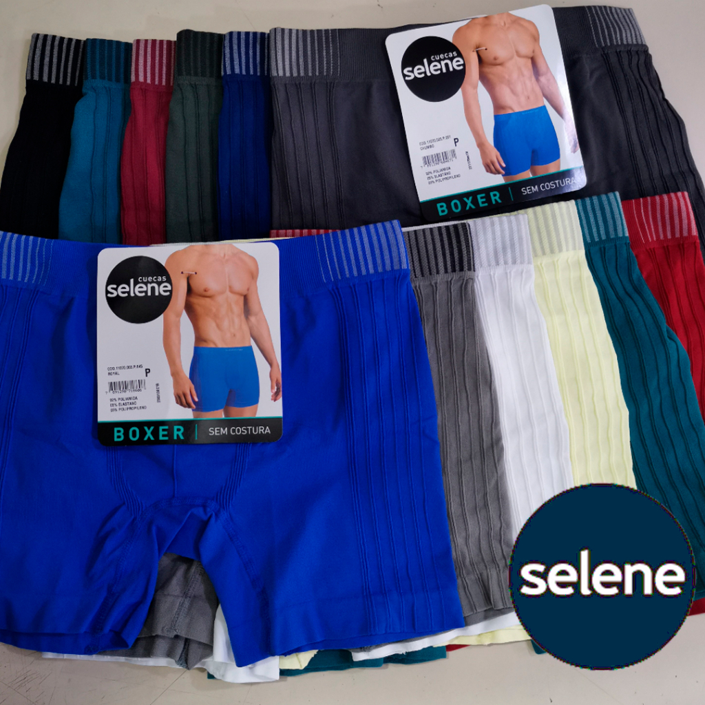Kit Selene 10/6/3 Cuecas Boxer Selene Sem Costura Cintura Alta Pernas ...