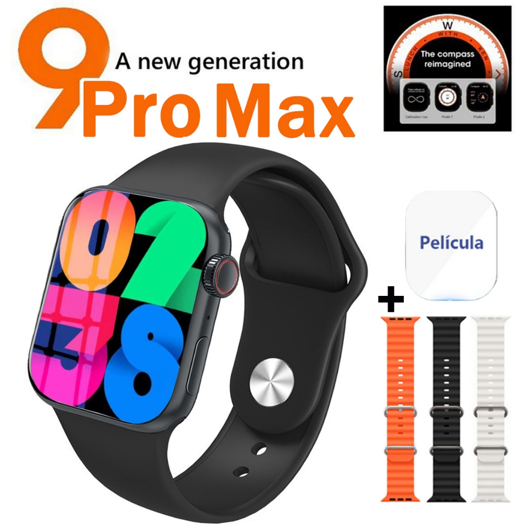 2024 Novo C900 pro max Relógio Original 9 Smart Watch Men Bluetooth Chamada De Temperatura ...