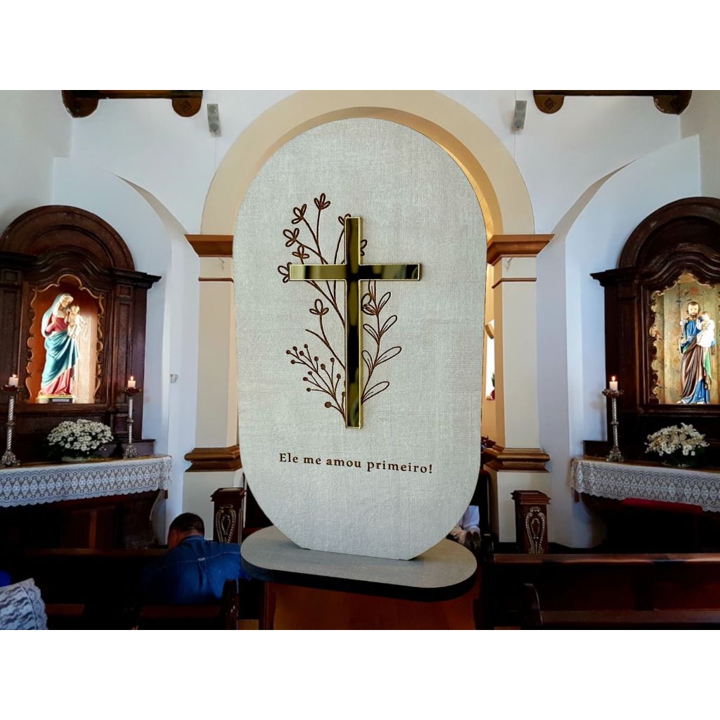 Crucifixo de mesa em madeira, Enfeite Religioso, Decorativo, altar ...