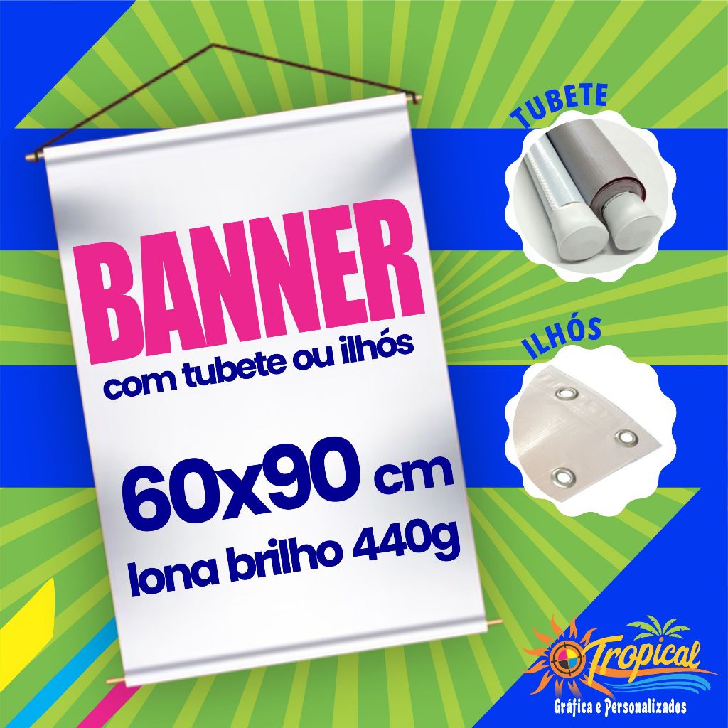 Banner personalizado 60x90 em lona 440gr Brilho | Shopee Brasil